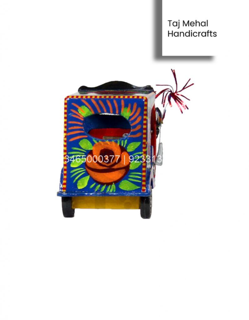Handmade Wooden Colorful Rickshaw - Taj Mehal handicrafts - Pakistan