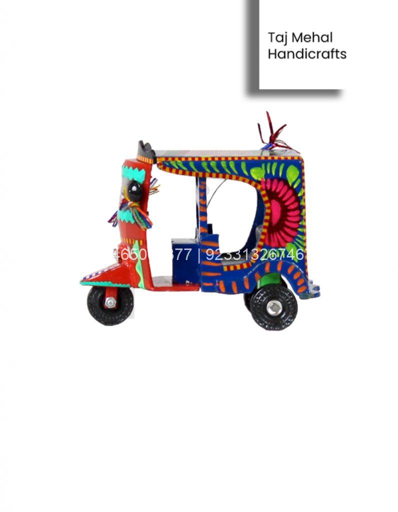 Handmade Wooden Colorful Rickshaw - Taj Mehal handicrafts - Pakistan