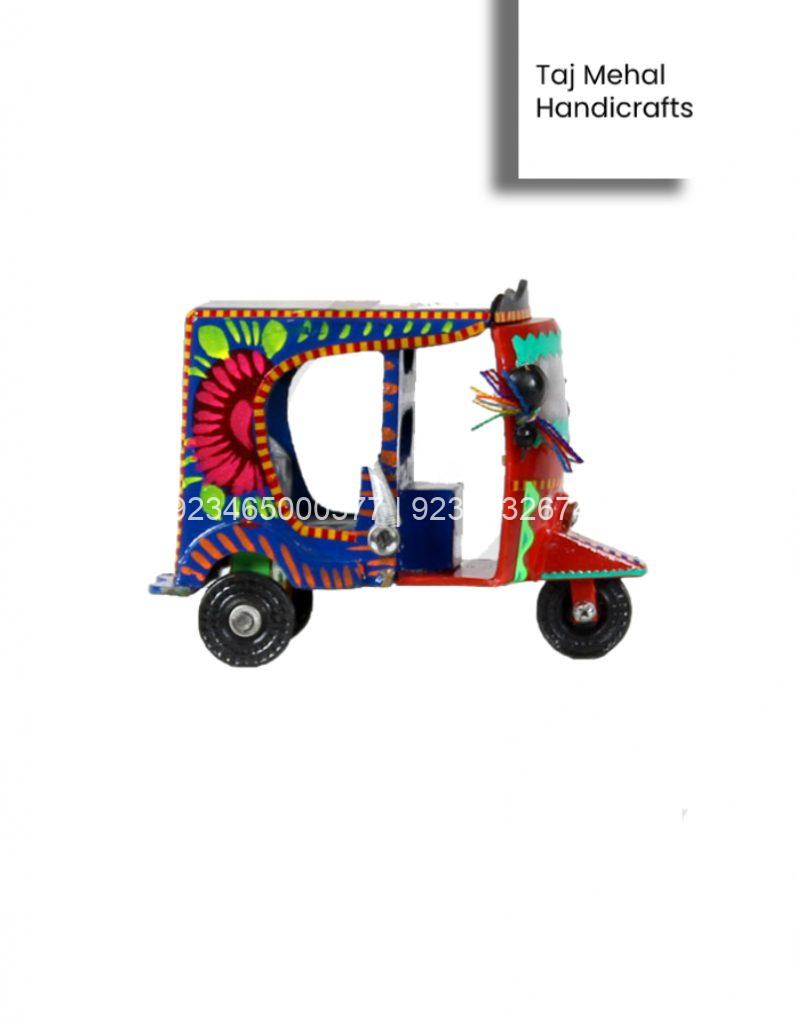 Handmade Wooden Colorful Rickshaw - Taj Mehal handicrafts - Pakistan